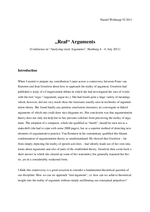 (PDF) Real Arguments