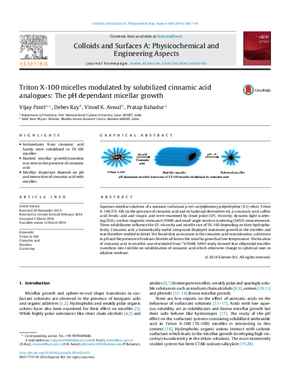 pH Effects on Triton X-100 Micelle Growth
