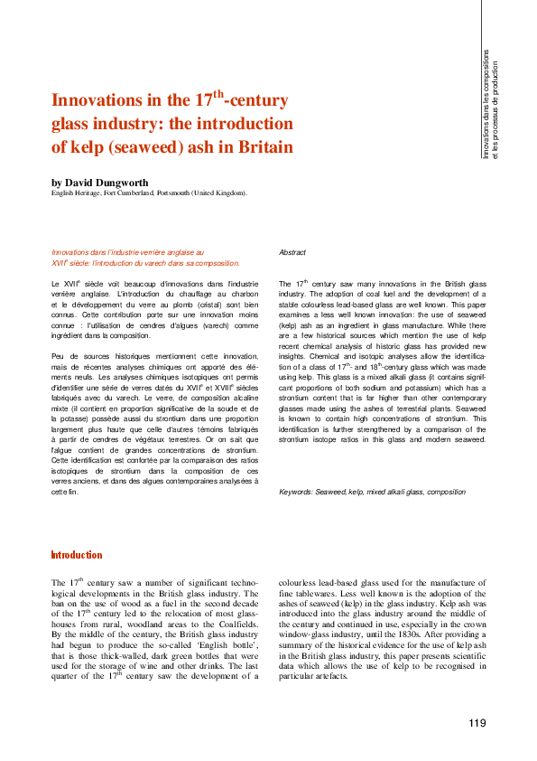 (PDF) Innovations in the 17th-century glass industry: the introduction ...