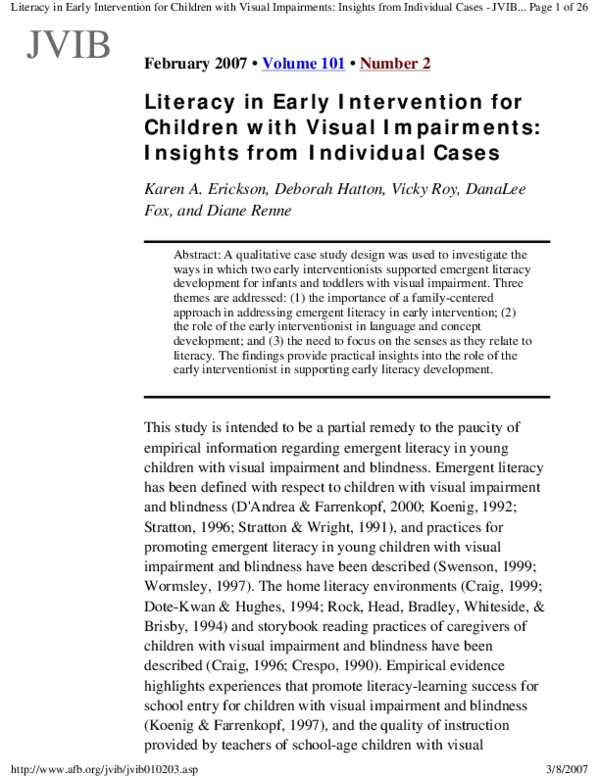 (PDF) literation of visual impairment