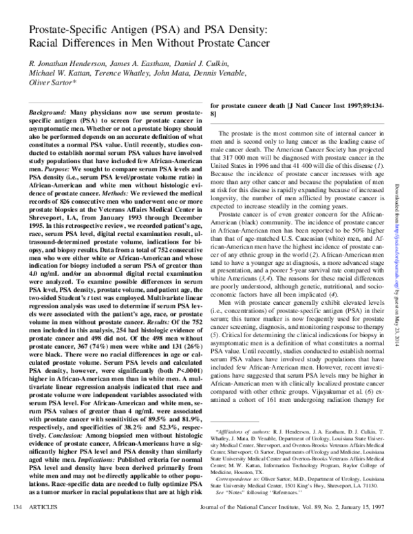 (PDF) Prostate-Specific Antigen (PSA) and PSA Density: Racial ...