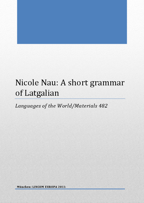 A short grammar of Latgalian