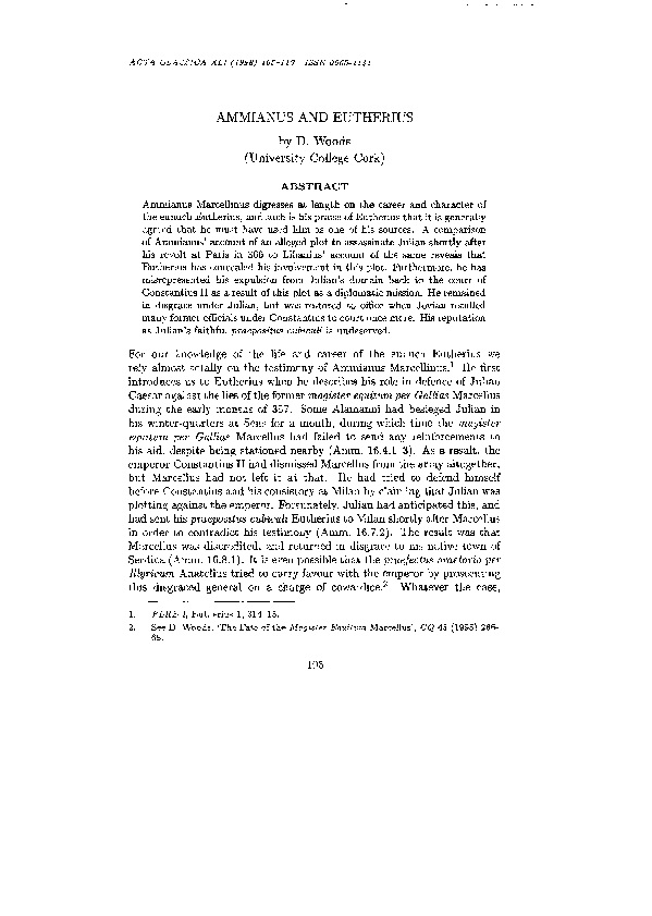 (PDF) Ammianus and Eutherius