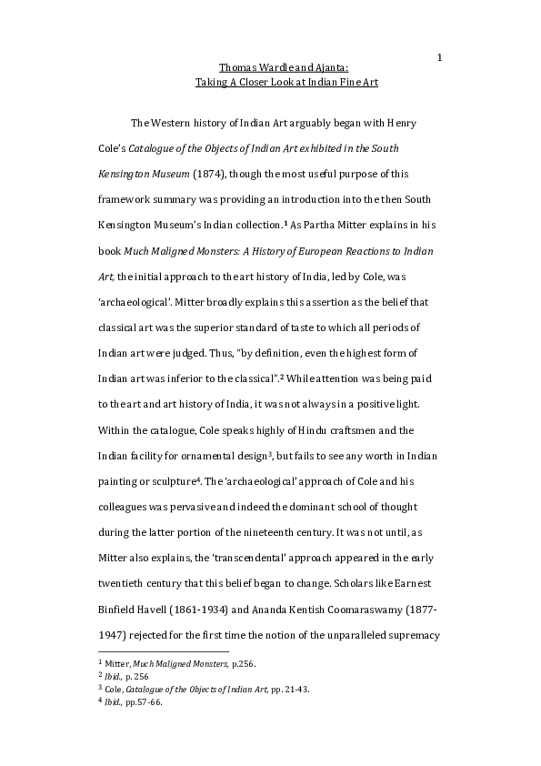 (DOC) Thomas Wardle and Ajanta: Taking A Closer Look at Indian Fine Art