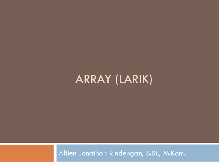 (PDF) Materi tentang Array