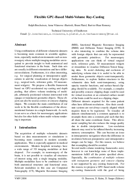 Pdf Flexible Gpu Based Multi Volume Ray Casting