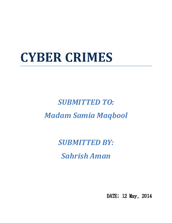 (DOC) Cyber crimes