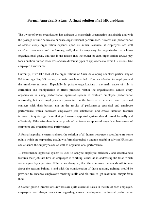 (DOC) Formal Appraisal System