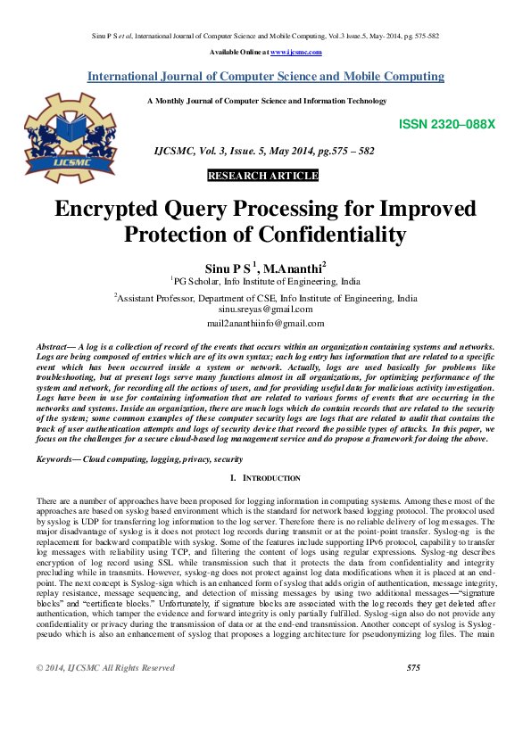 (PDF) Encrypted Query Processing for Improved Protection of ...