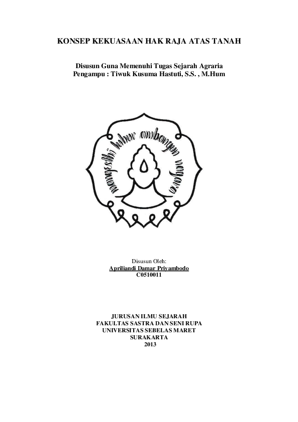 (PDF) KONSEP KEKUASAAN HAK RAJA ATAS TANAH
