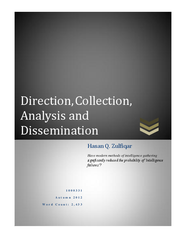 (PDF) Direction, Collection, Analysis and Dissemination: Have modern ...