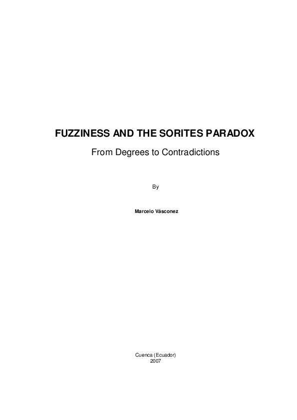 (PDF) Fuzziness and the sorites paradox. From degrees to contradiction