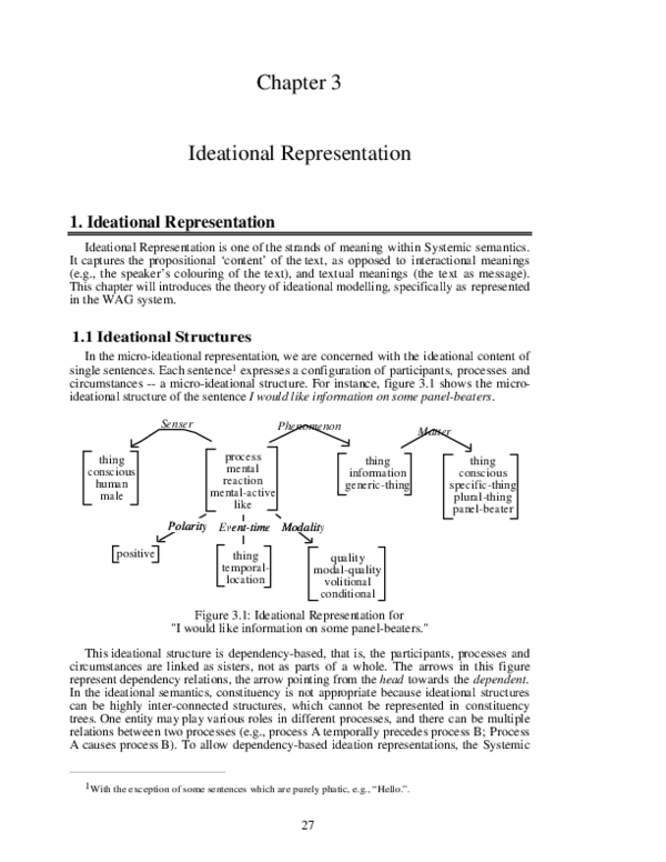 (PDF) Chapter 3 Ideational Representation