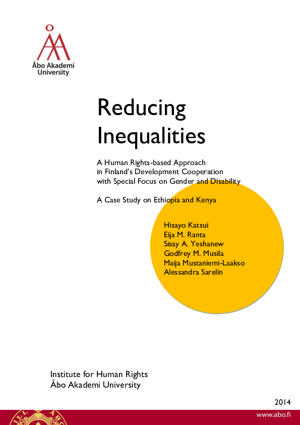 (PDF) Reducing inequalities: A human rights-based approach in Finland's development cooperation ...