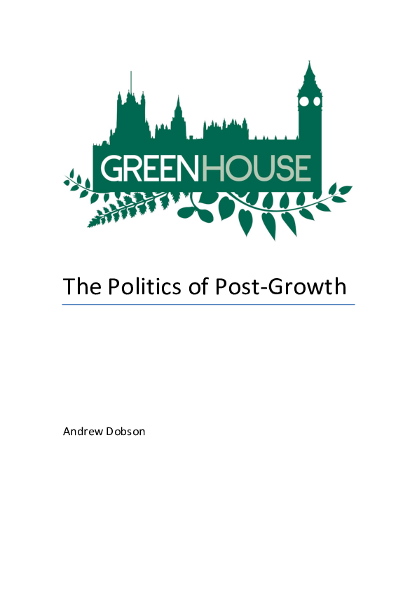 (PDF) The Politics of Post-Growth