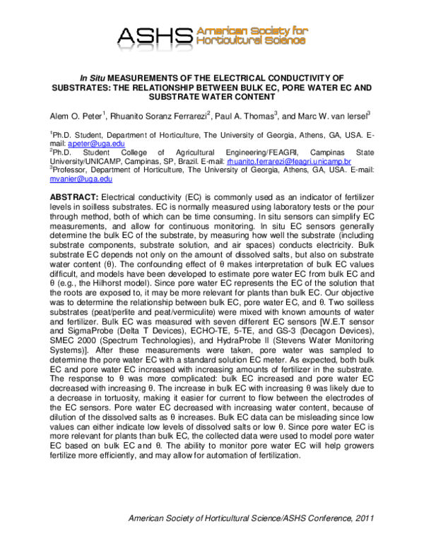 (DOC) In situ measurements of the electrical conductivity (EC) of ...