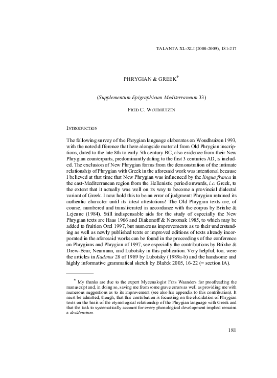 (PDF) Phrygian & Greek