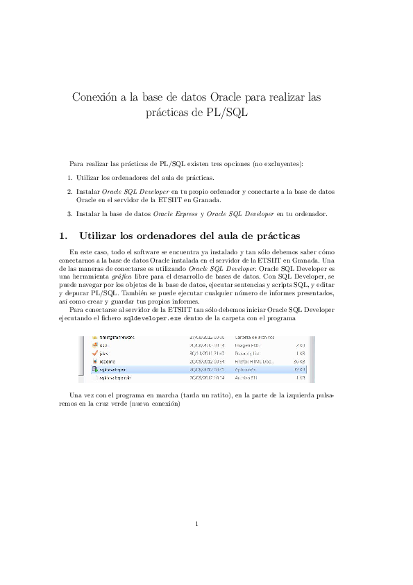 (PDF) Instalacion SQLDeveloper