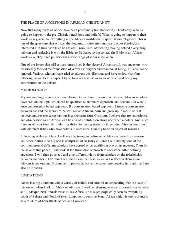 (DOC) African Ancestors