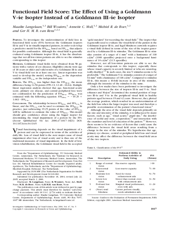 (PDF) Functional Field Score: The Effect of Using a Goldmann V-4e ...