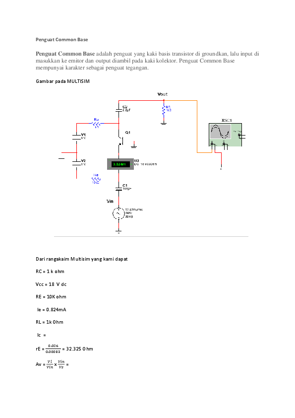(DOC) Penguat Common Base 1