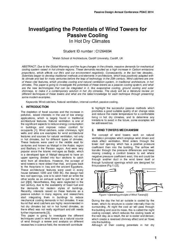 (PDF) Investigating the Potentials of Wind Towers for Passive Cooling ...