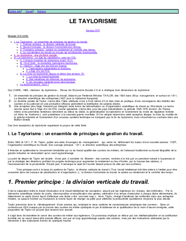 (PDF) Taylorisme