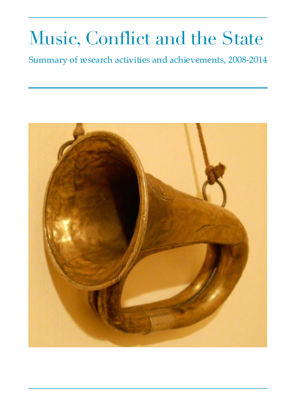 (PDF) "Music, Conflict and the State": Summary Report of Research and ...