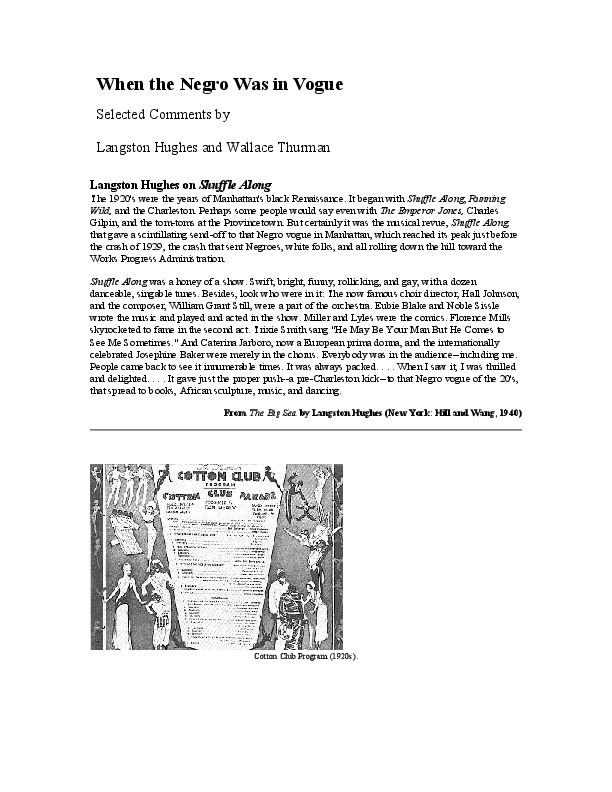 (DOC) When the negro was in vogue