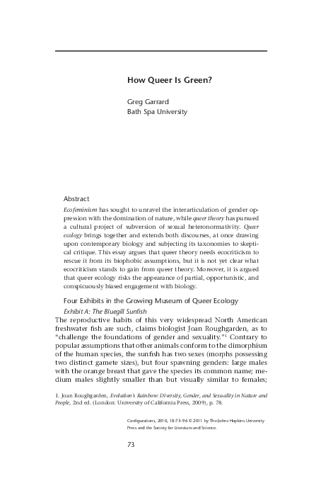(PDF) How Queer is Green?