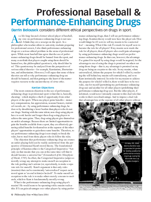 (PDF) Professional Baseball & Performance-Enhancing Drugs: A Virtue ...