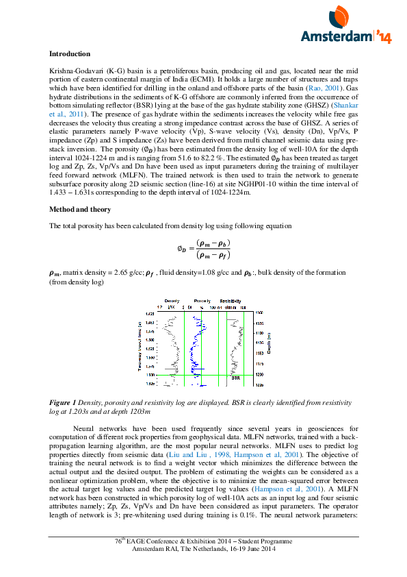 (PDF) Application of Multilayer Feed Forward Neural Network: Porosity Mapping in Gas Hydrate ...