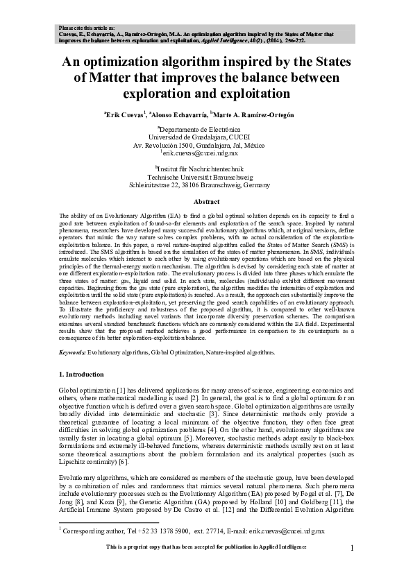(PDF) An optimization algorithm inspired by the States of Matter that ...