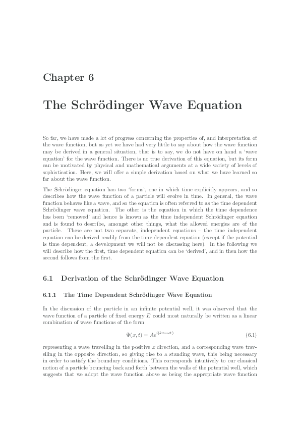 (PDF) The Schrodinger Wave Equation