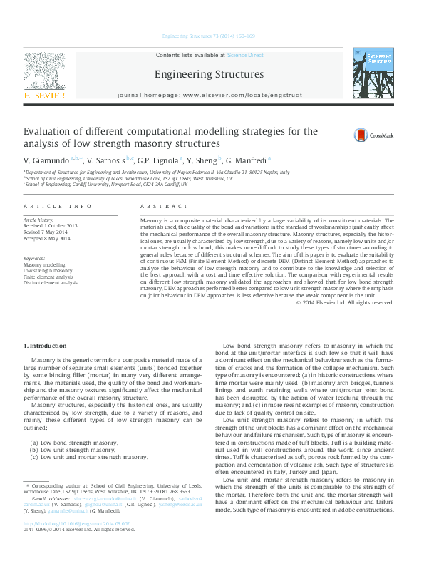 Pdf Evaluation Of Different Computational Modelling Strategies For