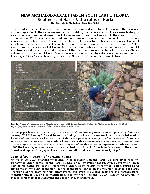 (PDF) NEW ARCHAEOLOGICAL FIND IN SOUTHEAST ETHIOPIA Southeast of Harar ...