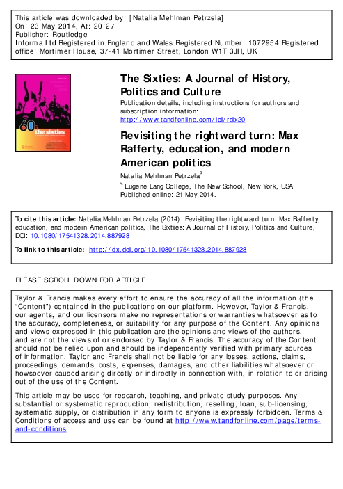 (PDF) "Revisiting the Rightward Turn: Max Rafferty, Education, and ...
