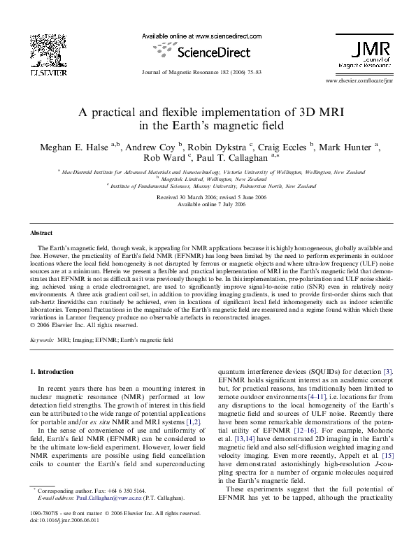 (PDF) A practical and flexible implementation of 3D MRI in the Earth’s ...
