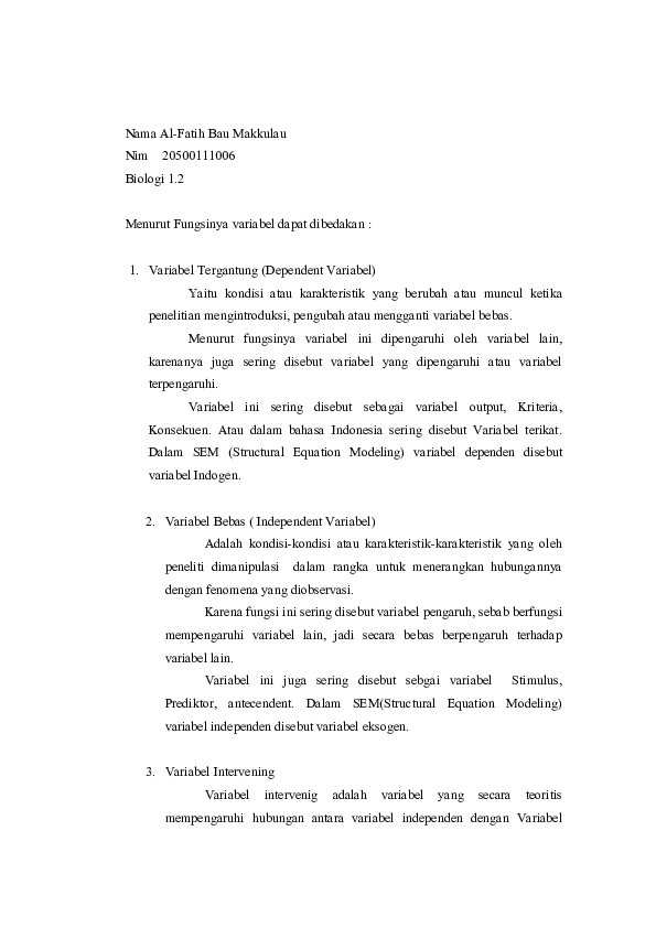 (DOC) Jenis-jenis variabel