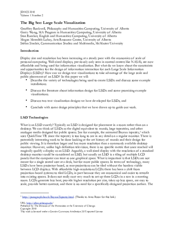 (PDF) The Big See: Large Scale Visualization