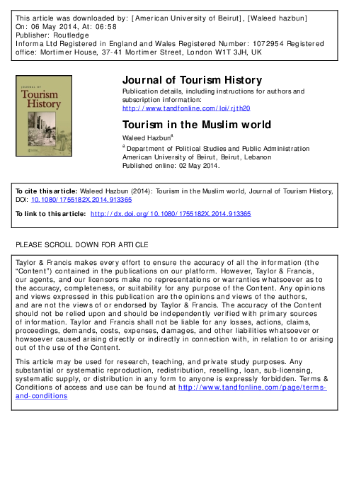 (PDF) Book Review: Tourism in the Muslim world