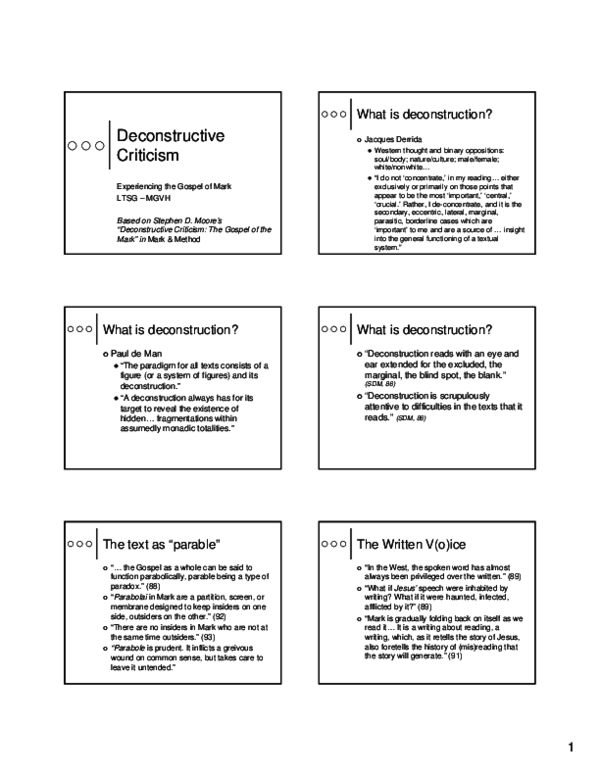 (PDF) Deconstructive criticism