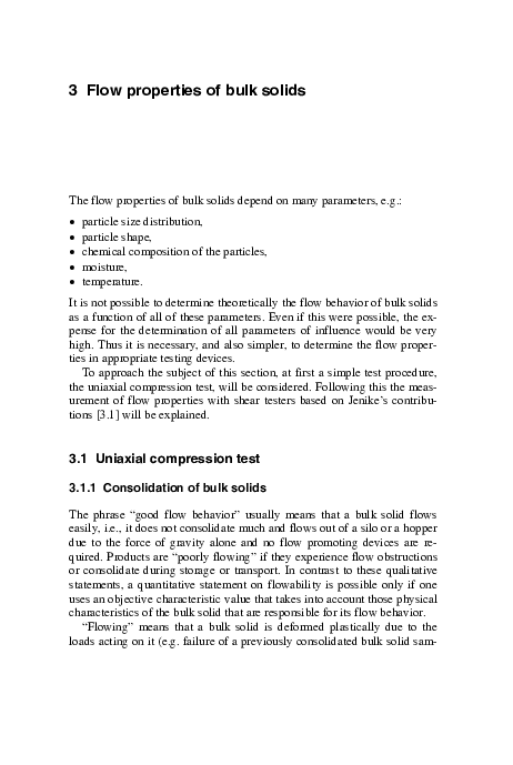 (PDF) 3 Flow properties of bulk solids