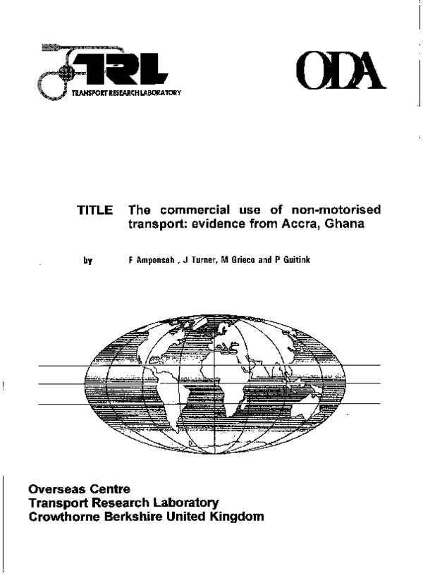 (PDF) Commercial Use of Nonmotorized Transport: Evidence from Accra, Ghana