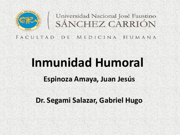(PPT) Inmunidad Humoral