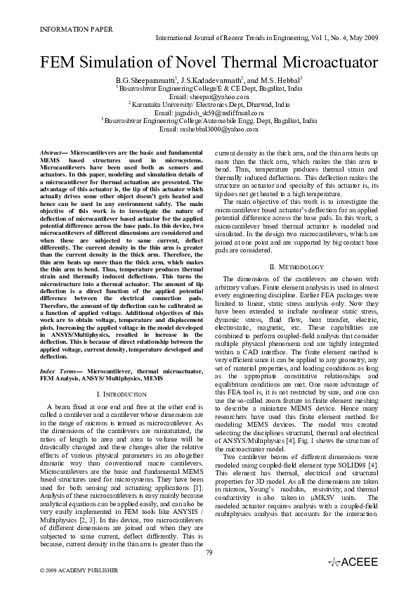 (PDF) FEM Simulation of Novel Thermal Microactuator