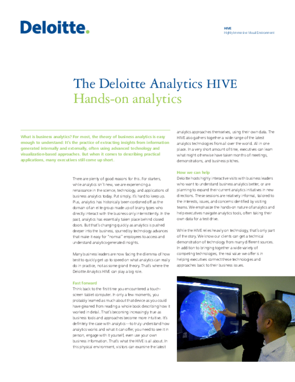(PDF) The Deloitte Analytics HIVE: Hands-on analytics
