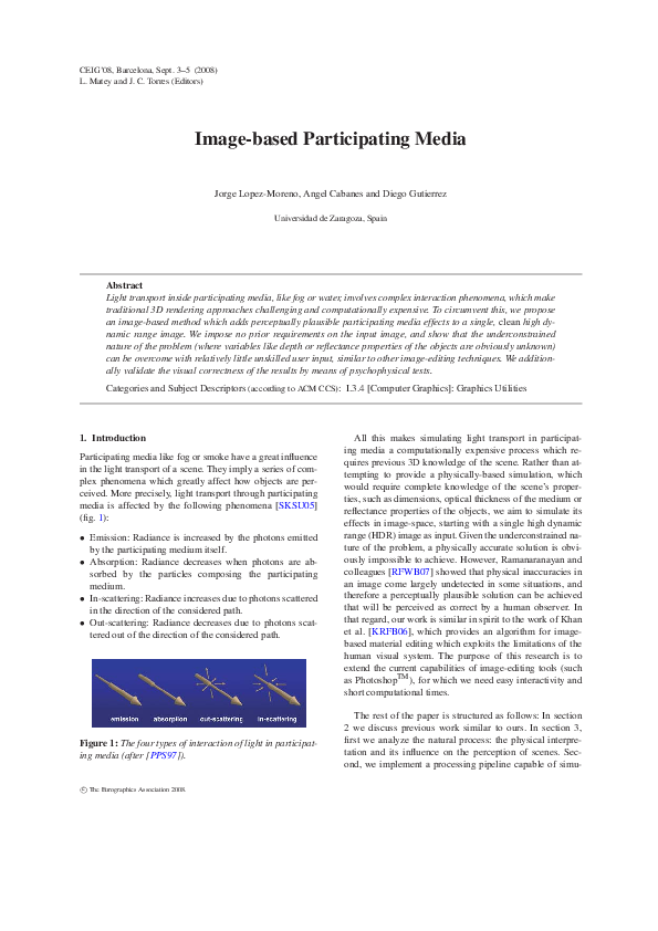 (PDF) Image-Based Method for Rendering Participating Media Effects