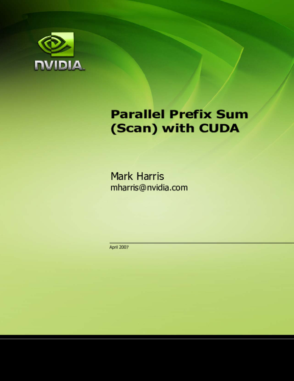 (PDF) Parallel Prefix Sum (Scan) with CUDA (PDF) Parallel Prefix Sum (Scan) with CUDA