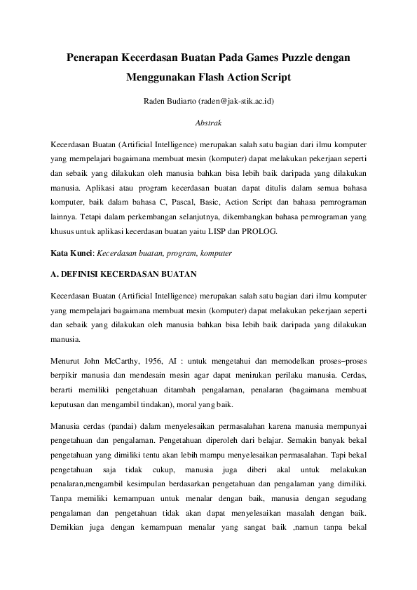 Kecerdasan Buatan Action Script